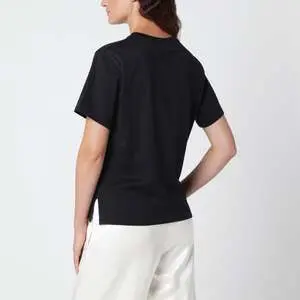Max Mara T-shirt In Cotton With Logo Embroidery - Black