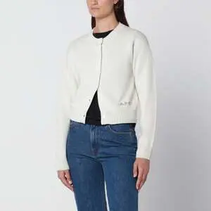 A.p.c. Short Ecru Wool Cardigan - White