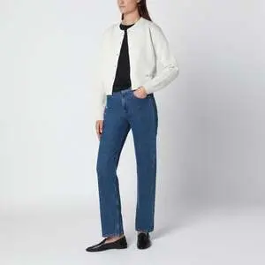A.p.c. Short Ecru Wool Cardigan - White