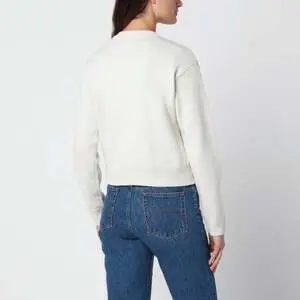 A.p.c. Short Ecru Wool Cardigan - White
