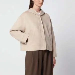 Max Mara Almond Wool Hooded Jacket - Beige