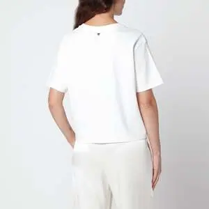 Max Mara Cotton T-shirt With Lace Embroidery