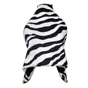 KARGEDE Black / White Zebra Print Open Back Halter Top