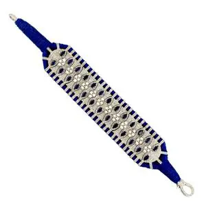 ARTISAN Blue / White Blue Sapphire, Pearl & Diamond Silk Bracelet In 925 Sterling Silver - Blue/white
