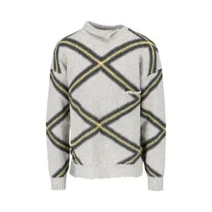 Marni Macro Argyle Roundneck Sweater - Grey
