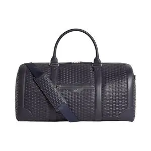 Kith Monogram Tumbled Leather Traveler K55 Duffle Bag 'ink - Black