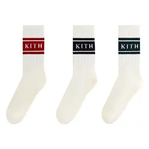 Kith 3-pack Variegated Stripe Crew Socks 'multi - Multicolor
