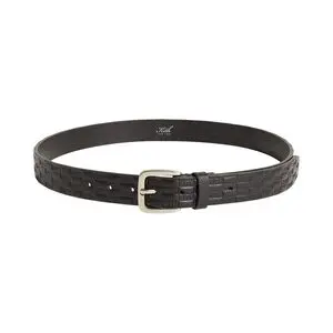 Kith Monogram Tumbled Leather Belt - Black