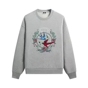 Kith Swallow Emblem Nelson Crewneck 'mid Heather - Grey