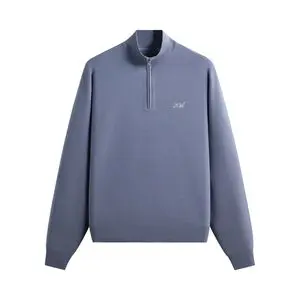 Kith Harmon Quarter Zip Mock Neck 'granite - Blue