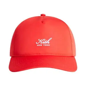 Kith Script Wrinkle Nylon Bay Low Pinch Crown Snapback 'cinnabar - Orange