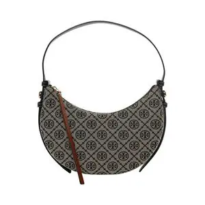 Tory Burch Romy T Monogram Half Moon Bag 'navy
