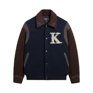 Kith Melton Wool Studded Varsity Jacket 'eve - Black