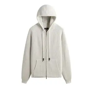 Kith Full Zip Knit Miles Hoodie 'light Heather - Grey