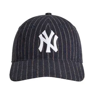 Kith X ‘47 For The New York Yankees Barre Stripe Franchise Ls Cap 'nocturnal - Blue