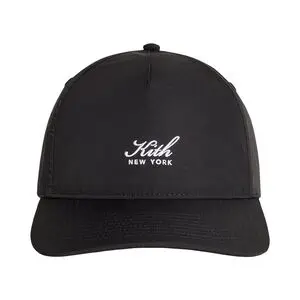Kith Script Wrinkle Nylon Bay Low Pinch Crown Snapback - Black