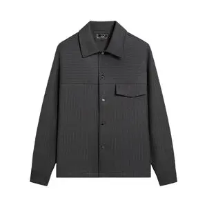 Kith Double Weave Montague Shirt 'dark Heather - Grey
