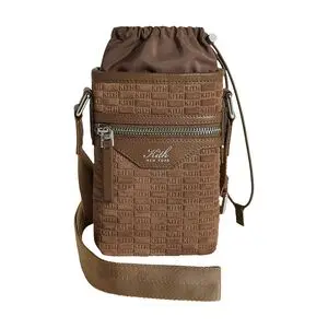 Kith Monogram Suede Drawstring Pouch 'java - Tan