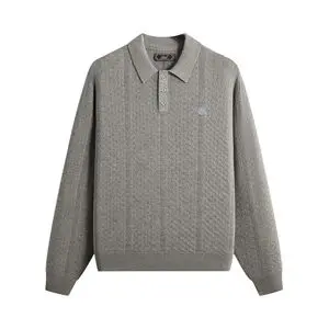 Kith Long Sleeve Tilden Pullover 'medium Heather - Grey
