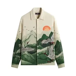 Kith Crane Horizon Long Sleeve Bco Shirt 'waffle