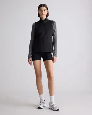 Quince Sweater-knit Fleece Full-zip Vest - Black