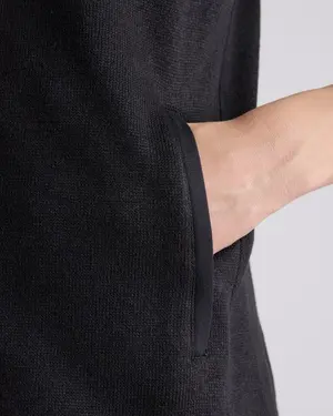 Quince Sweater-knit Fleece Full-zip Vest - Black