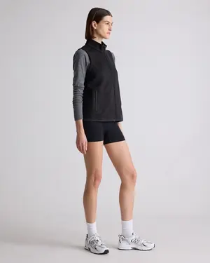 Quince Sweater-knit Fleece Full-zip Vest - Black