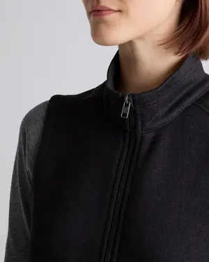 Quince Sweater-knit Fleece Full-zip Vest - Black