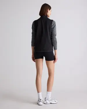 Quince Sweater-knit Fleece Full-zip Vest - Black