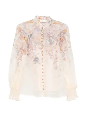 Zimmermann Ascent Linen And Silk Blouse - White