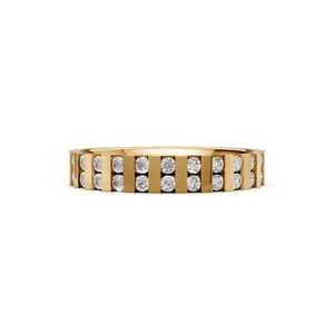AYA FINE JEWELRY Aurelia Round Cut Lab Grown Diamond Bar-set Full Eternity Band In Gold - Yellow