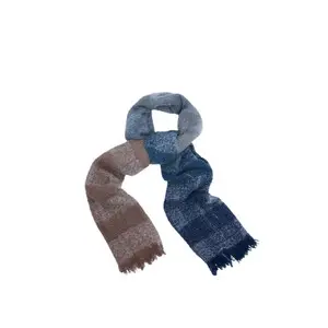 Saachi Striped Fringed Ombre Scarf - Grey
