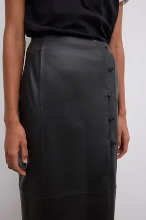 HOUSE OF DAGMAR Leather Wrap Skirt