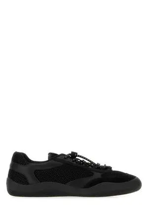 Prada Speedrock Mesh And Leather Sneaker For - Black