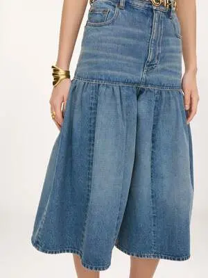 Chloé Denim Mini Shorts With Front Zip