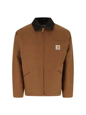 Carhartt Work In Progress Canvas Zip Jacket With Corduroy Collar