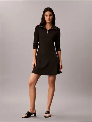 Calvin Klein Interlock Half Zip Dress - Black