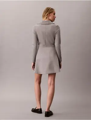 Calvin Klein Interlock Half Zip Dress - Grey Heather