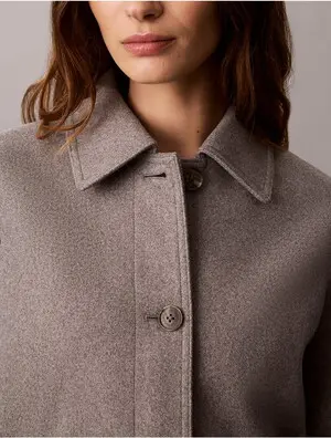 Calvin Klein Faux Wool Stand Collar Jacket