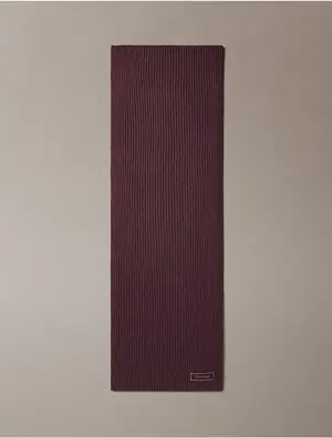 Calvin Klein Logo Patch Rib Scarf - Fudge