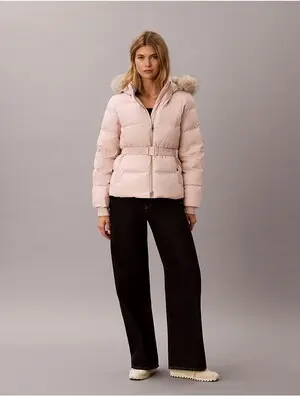 Calvin Klein Matte Belted Short Puffer Jacket - Modesty