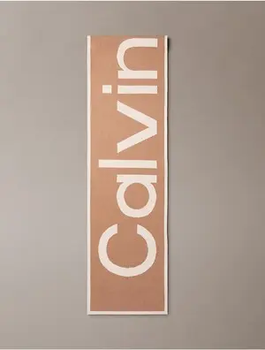 Calvin Klein Bold Logo Two-tone Jacquard Scarf - Affogat