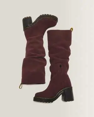 Dr. Martens Kasey Suede Knee High Heeled Boots