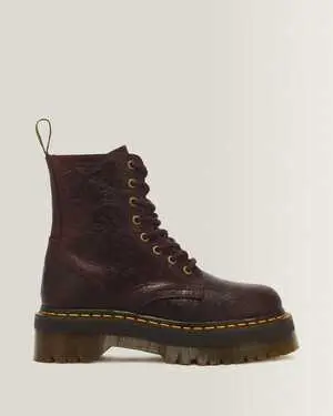 Dr. Martens Jadon Floral Emboss Eye Crazy Horse Leather Platform Boots