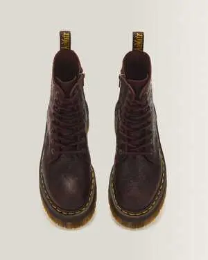 Dr. Martens Jadon Floral Emboss Eye Crazy Horse Leather Platform Boots