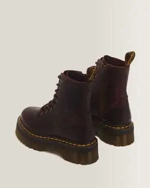 Dr. Martens Jadon Floral Emboss Eye Crazy Horse Leather Platform Boots