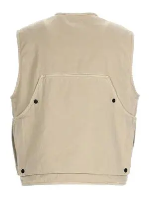 Stone Island Gilet Oversize Con Patch Logo - Cream