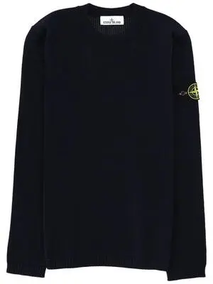 Stone Island Jersey With Logo - Blue
