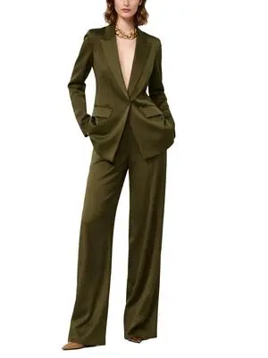 Max Mara Envers Satin Tailored Pants - Green