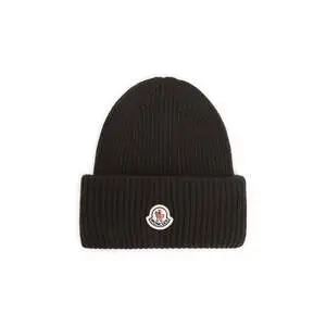 Moncler Virgin Wool Hat - Brown